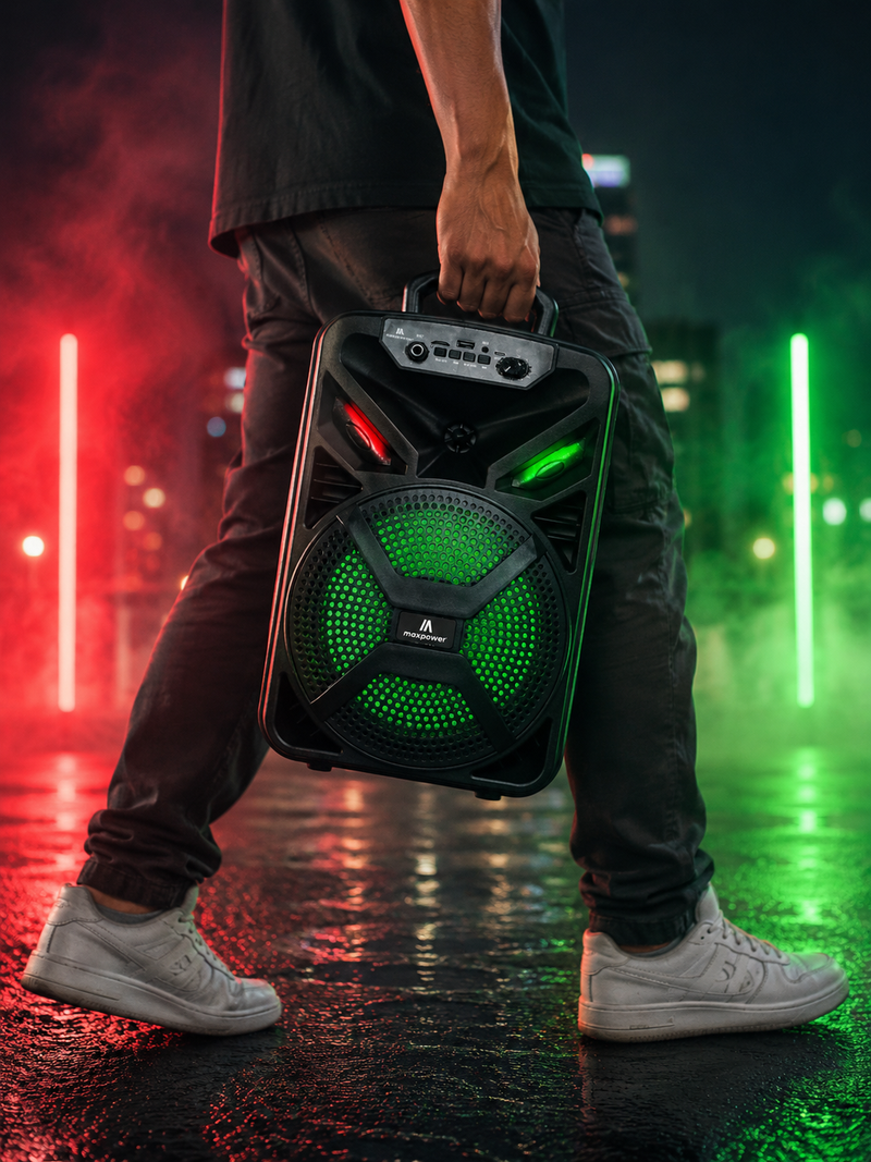 MaxPower MPD829 Karaoke Bluetooth speaker with 8" woofer and mic – Max ...
