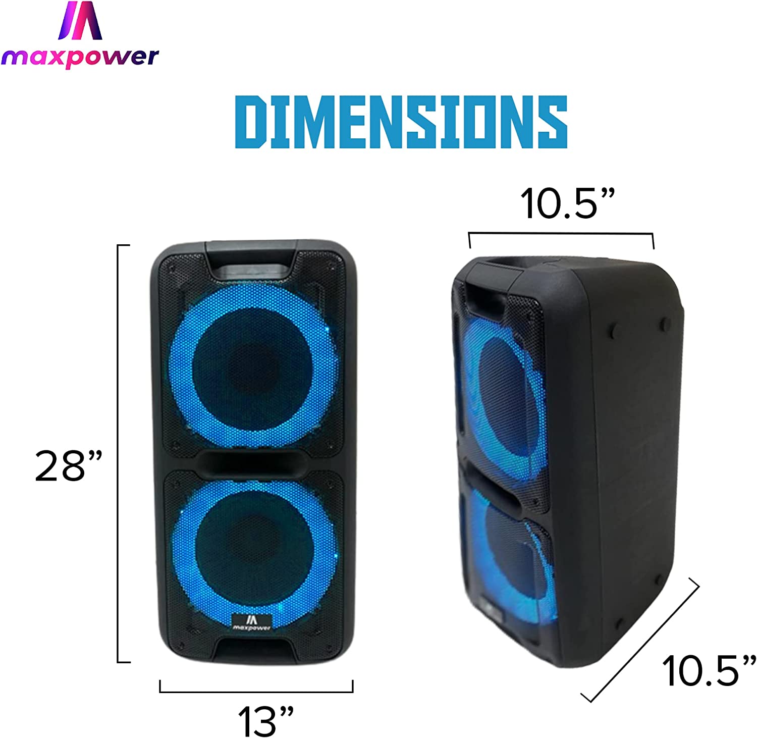 Max Power Karaoke Speaker - UltraBoom-10 MPD109XB Bluetooth Subwoofer